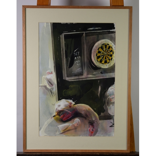 IAN POLLOCK (1950) WATERCOLOUR, GOUACHE AND INK‘Last Orders’ Signed ...