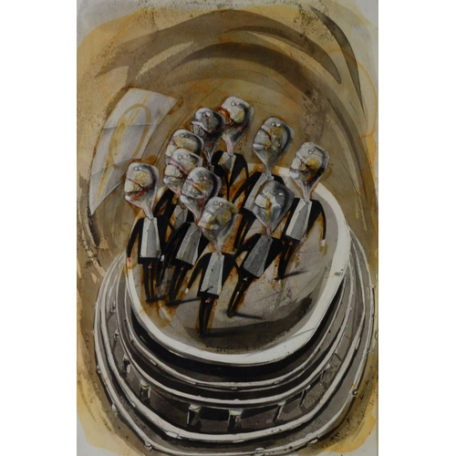 IAN POLLOCK (1950)WATERCOLOUR, GOUACHE AND INK ‘Circle Line’ Signed ...