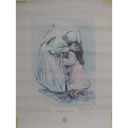 HAROLD RILEY (1934-2023) SIGNED COLOUR PRINT‘Pope John Paul II, The ...