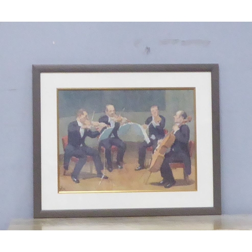 FERMIN ROCKER (1907-2004) OIL ON CANVAS String Quartet Signed 36” x 48 ...