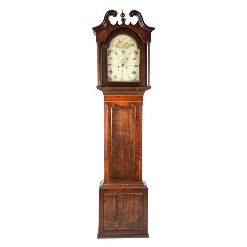 EIGHTEENTH CENTURY INLAID OAK AND MAHOGANY LONGCASE CLOCK, SIGNED J&T ...