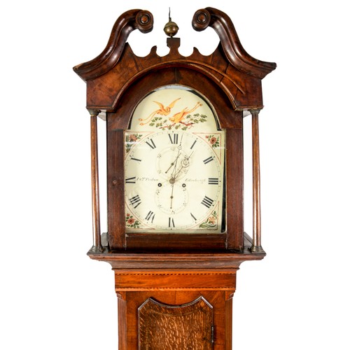 EIGHTEENTH CENTURY INLAID OAK AND MAHOGANY LONGCASE CLOCK, SIGNED J&T ...