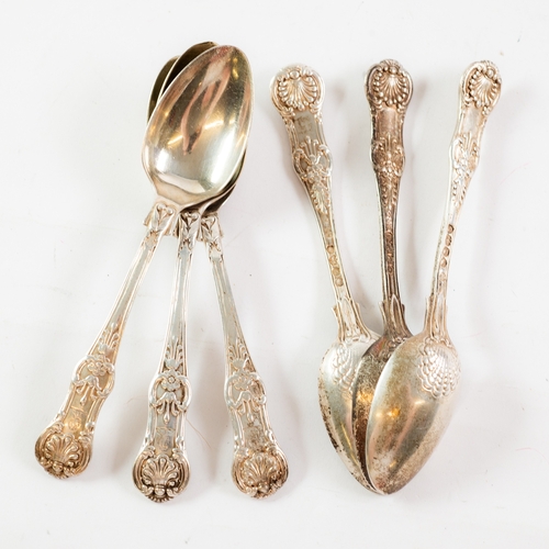 WILLIAM IV SET OF SIX QUEENS PATTERN SILVER TEASPOONS, crested, 5 ¾ ...