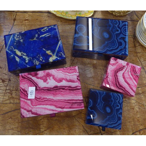 3 'LOLA ROSE', LONDON 'NIKKI' SIMULATED AGATE, PLUSH LINED TRINKET ...