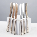 GEORGE V SET OF SIX AFTERNOON TEA KNIVES WITH FILLED SILVER HANDLES ...