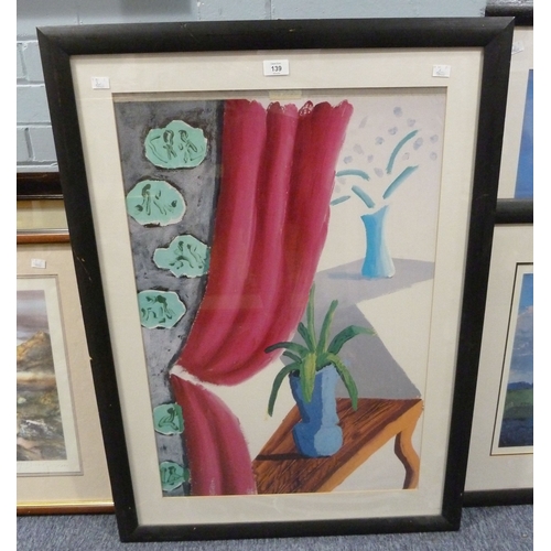 AFTER DAVID HOCKNEY REPRODUCTION COLOUR PRINTStill Life with Magenta ...