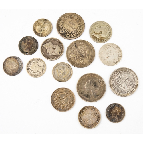 SMALL SELECTION OF 19TH TO EARLY 20TH CENTURY GB AND COLONIAL SILVER ...