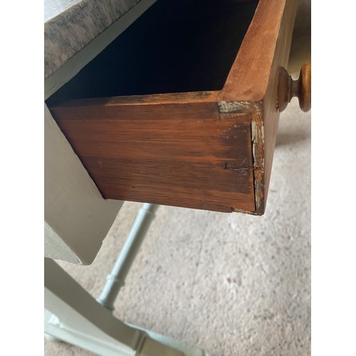 Marble topped Console Table with 2 x drawers - 74 x 92 x 45cm Approx ...