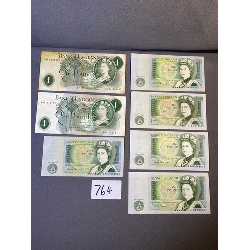 7 x Old English Banknotes - Viewing Section: O1A