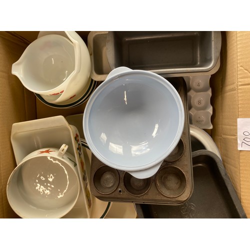 Box of Crockery & Cookware includes Spode Casserole pot without lid ...