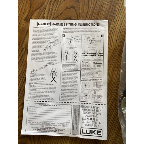 Luke 3 point safety harness - brand new - Viewing section: O2
