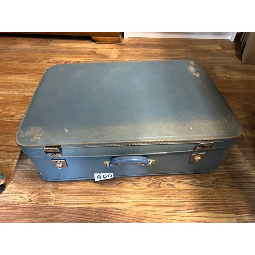 Vintage blue "leather" suitcase