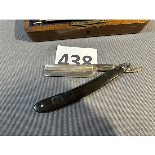 Cased collection of antique cut throat razors