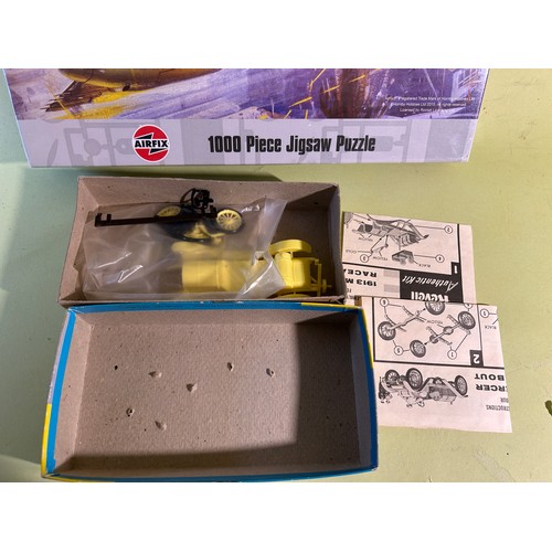 Airfix puzzle (unopened) and Mercer model car kit