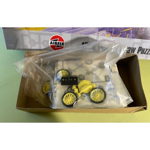 Airfix puzzle (unopened) and Mercer model car kit