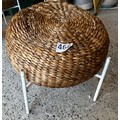 Woven rush footstool - 40cms(H) x 50cms(W) approx.