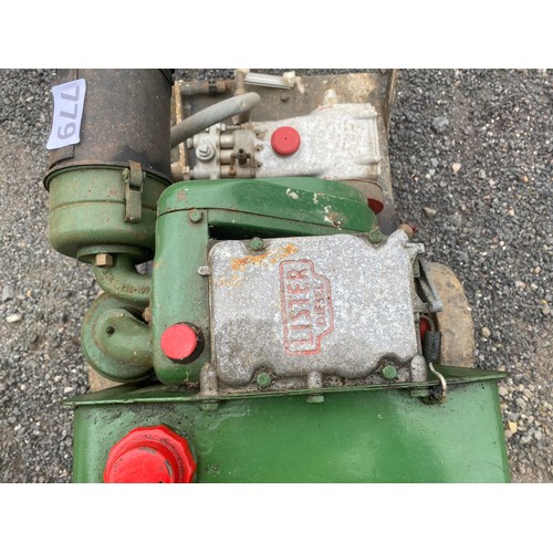 Lister static diesel engine on trolley