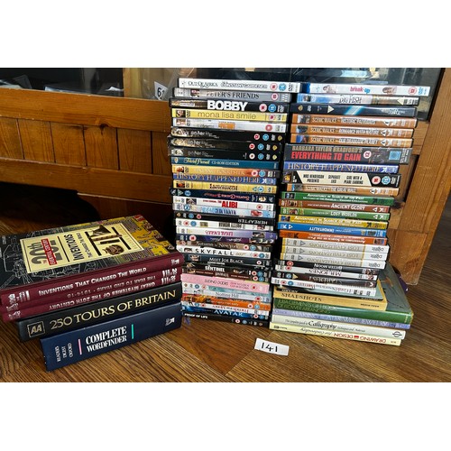 Selection of DVDs and books