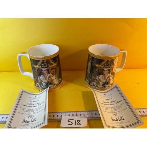 2 x limited edition tankards with paperwork