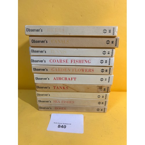 10 x Observer books - assorted subjects