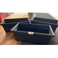 3 x Black planting troughs