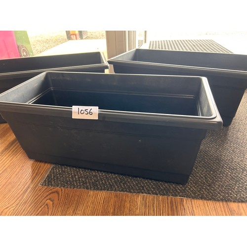 3 x Black planting troughs