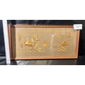 Framed tropical straw work picture