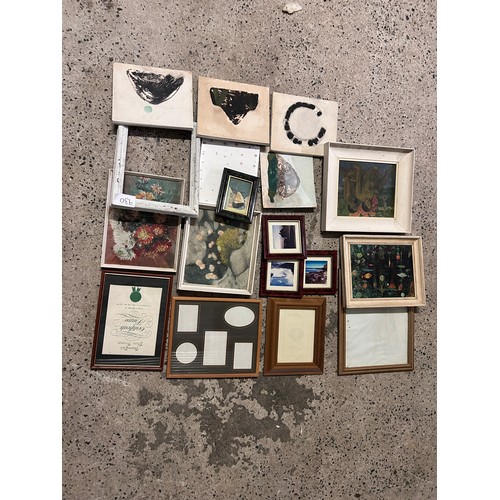 Collection of framed and unframed pictures