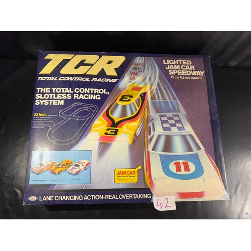 A vintage TCR Total Control Racing slotless racing system, “Lighted Jam ...