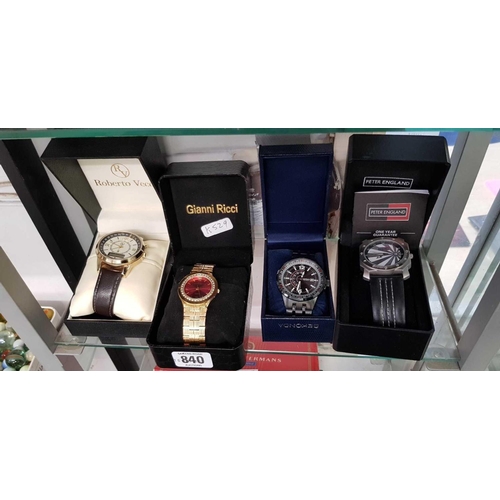 4 BOXED WATCHES ROBERTO VECCI, GIANNI RICCI, PETER ENGLAND & A SEKONDA ...