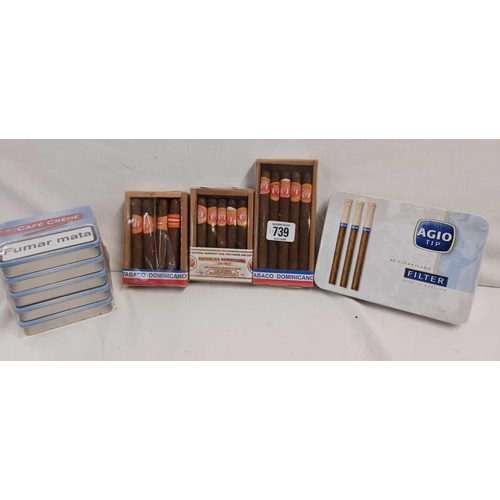 3 BOXES OF DOMINICANA CIGARS, 5 TINE OF CAFE CREME CIGARS & 1 TIN OF ...