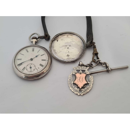 SILVER POCKET WATCH & SILVER FOB WATCH - BACK DETACHED