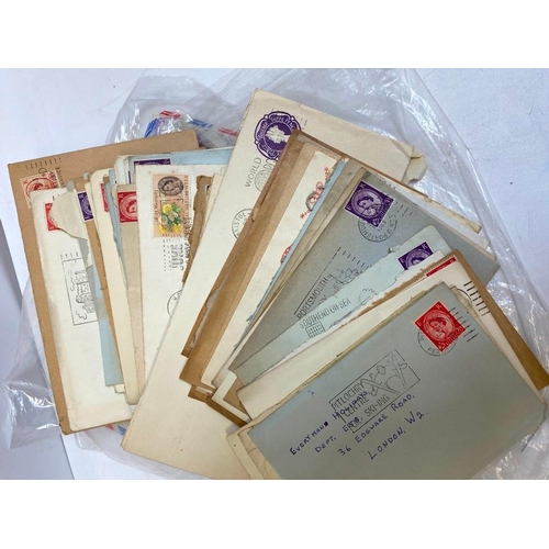 COLLECTION OF LOOSE FOREIGN STAMPS ETC & COLLECTION OF STAMPED ...