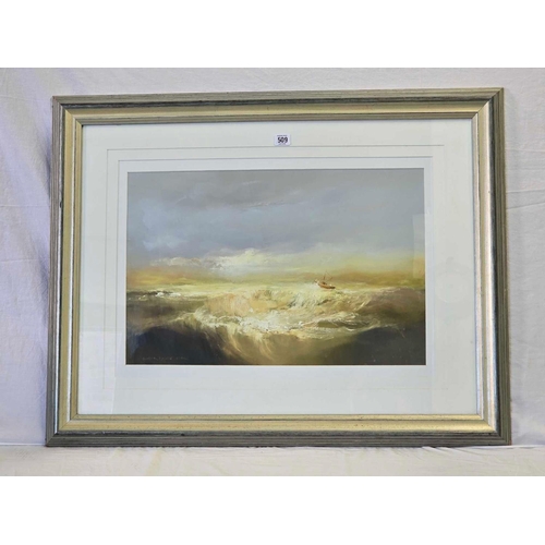 KEN TABER [AUSTRALIAN B.1942]; OIL PAINTING ENTITLED ''STORM AT SEA ...