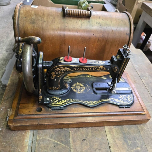 1889 FIDDLE BASE 12K SINGER SEWING MACHINE IN CASE