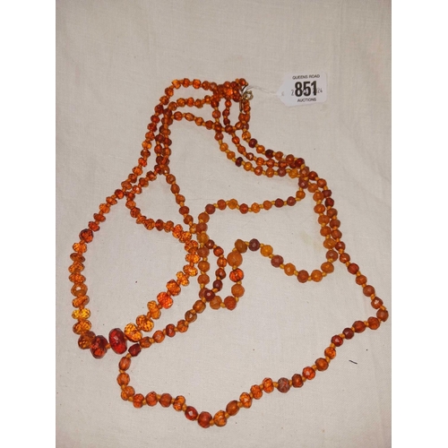 3 STRINGS OF AMBER BEADS