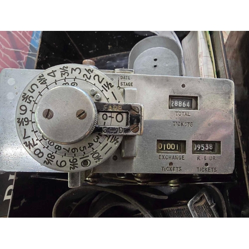 1 SETRIGHT BUS TICKET MACHINE WITH BOX, #1238 & STRAP