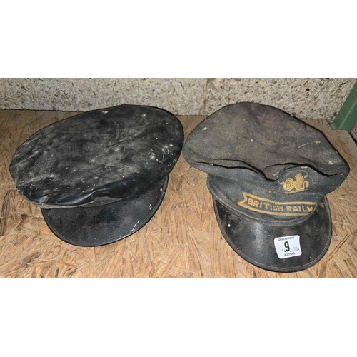 2 VINTAGE BRITISH RAILWAY CAPS