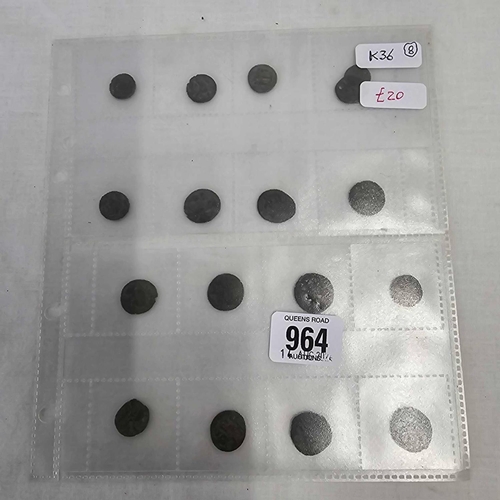 17 OLD ROMAN COINS IN WALLET