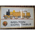 LARGE REPRO ENAMEL RAILWAY SIGN 'MELTON CONSTABLE' 47'' X 29''