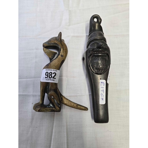 1 BRASS & 1 CAST IRON NUTCRACKERS