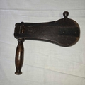 WW I PERIOD WOODEN GAS RATTLE WITH TURNED HANDLE