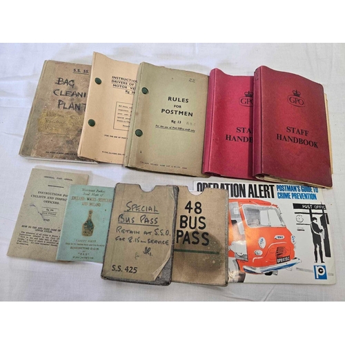 SMALL QTY OF RULES FOR POSTMAN, GPO STAFF HAND BOOK & POSTAL EPHEMERA