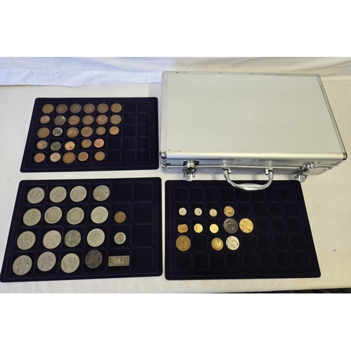 ALUMINIUM CASE OF COINS