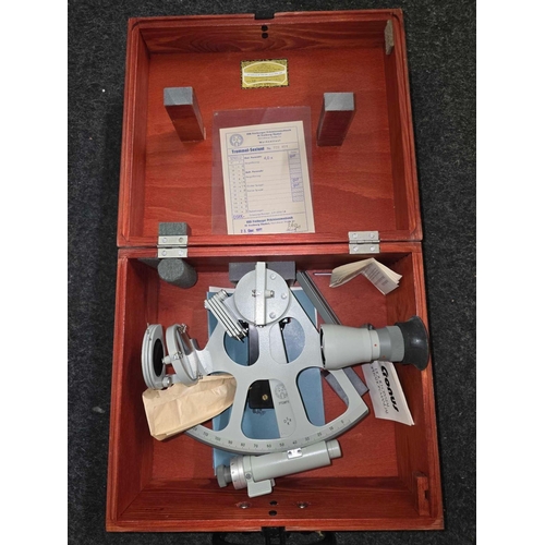 Cased Modern Drum Sextant By Freiberger