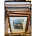 CARTON WITH MISC PRINTS & WATERCOLOURS, 2 ORIENTAL SILKS & AN ORIGINAL ...