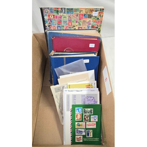 CARTON OF MISC WORLD POSTAGE STAMPS IN ALBUMS & FOLDERS