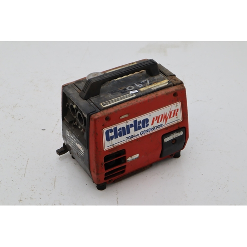 A Clarke Power 700W Generator, For Spares and Repairs. Good Compression.