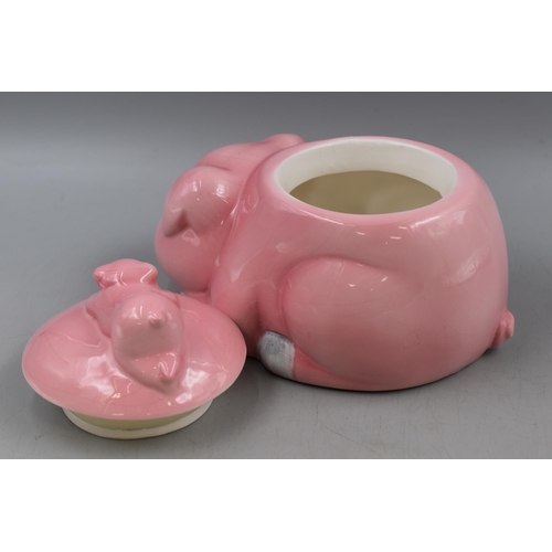 Two Animal themed Teapots and a pink Pig Cookie jar (24cm)