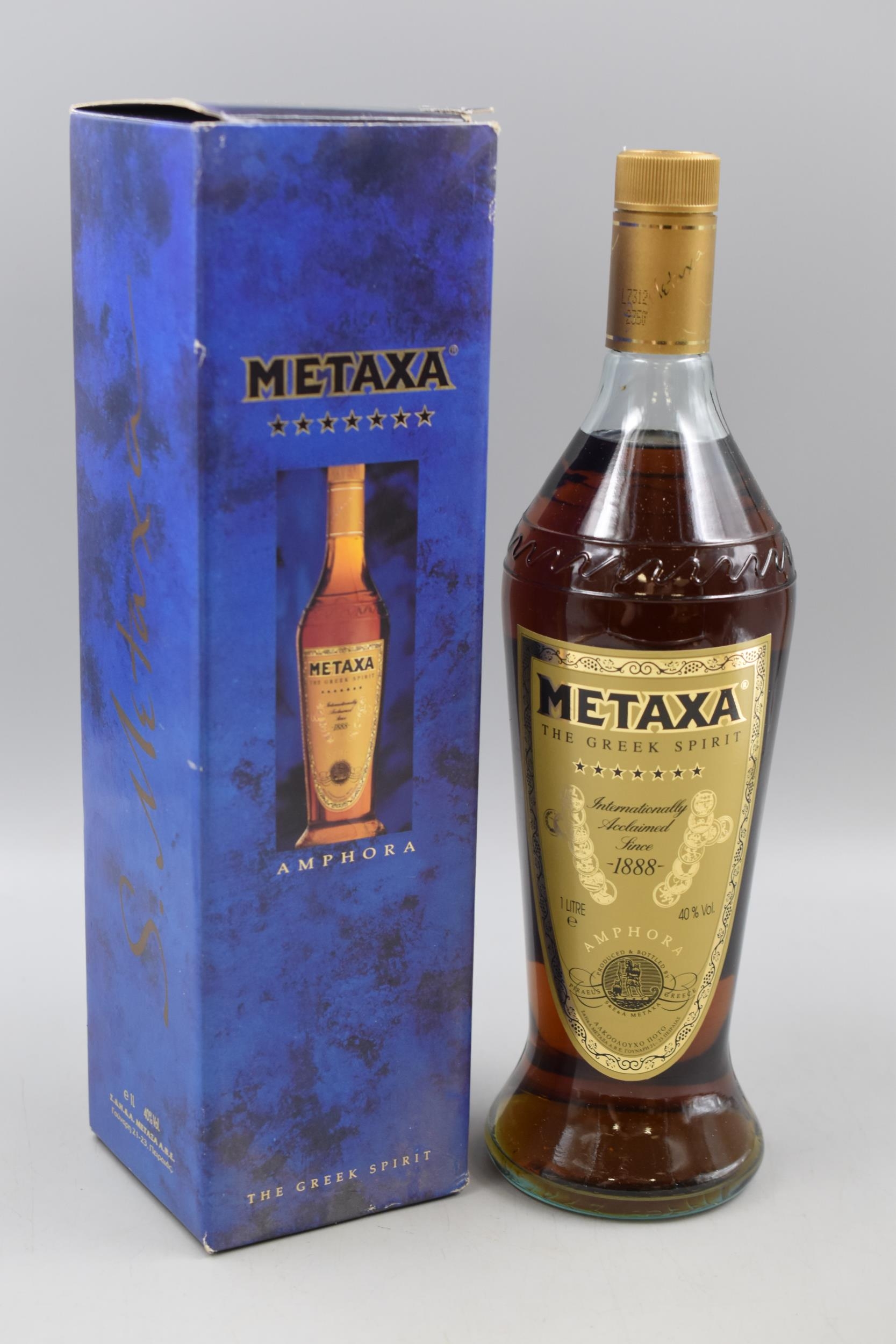 A Boxed 1l Bottle of Metaxa The Greek Spirit Brandy, Unopened.
